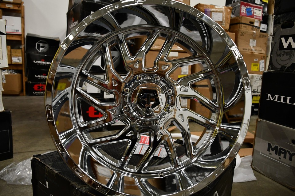 Set 4 20" TIS 544C 20x10 8x170 -20mm Wheels Chrome Plated Lifted For ...