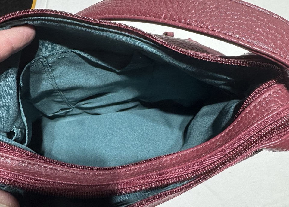 STONE & CO. PURSE Leather Shoulder Bag Purse w/ Adjustable Strap, Dark ...