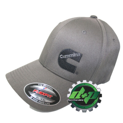 Cummins hat ball cap fitted flex fit flexfit stretch dark gray grey L ...