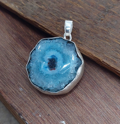Natural Blue Solar Quartz 925sterling Silver Pendant Antique Solar ...
