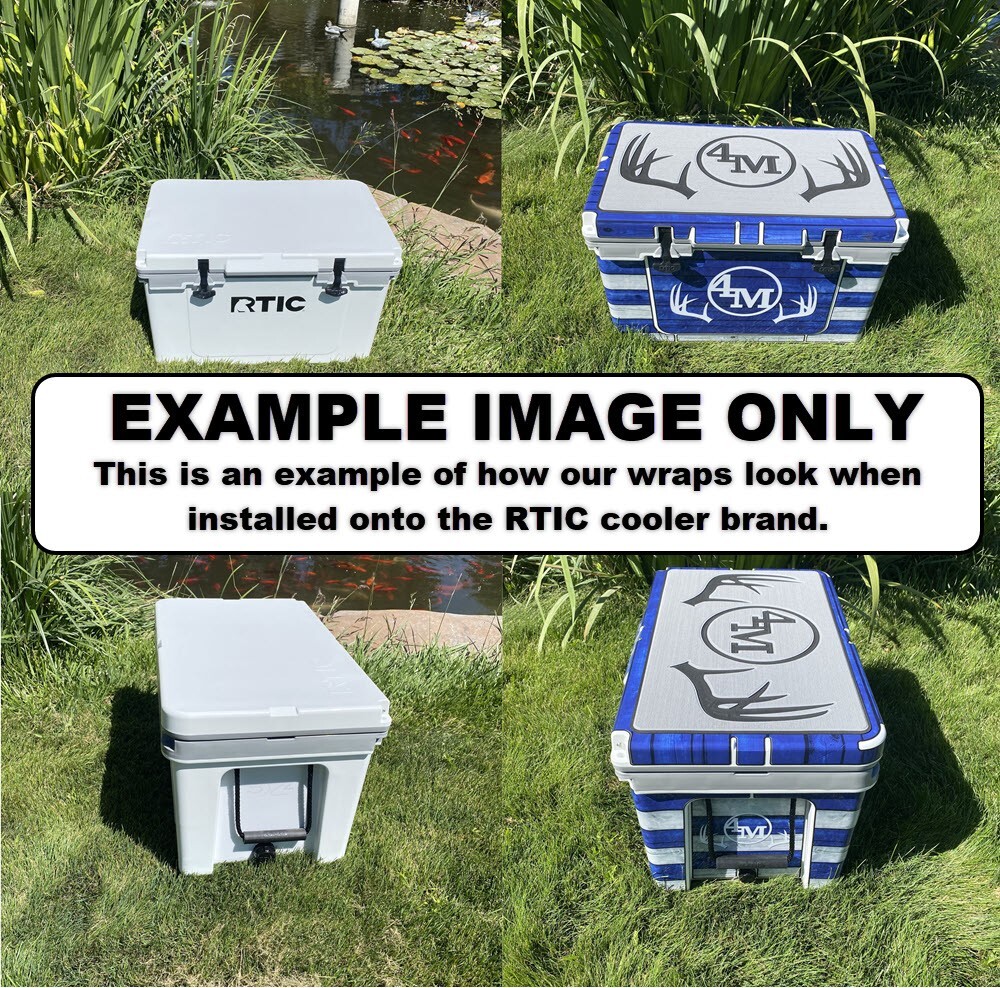 Vinyl Cooler Wrap fits RTIC 65qt New Model | Decal Skin FULL USA Flag ...