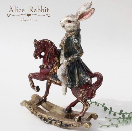 Rabbit rocking horse Alice in wonderland Harmonia Rabbit Figurine ...