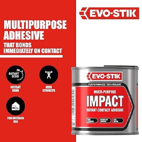 Evo Stik Instant Contact Adhesive 250ml-500ml Tin Tube Glue Strong High ...