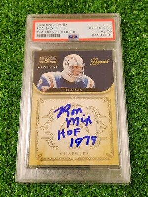 Ron Mix Signed 2011 National Treasures Legend Century Gold 1/10 HOF 79 ...