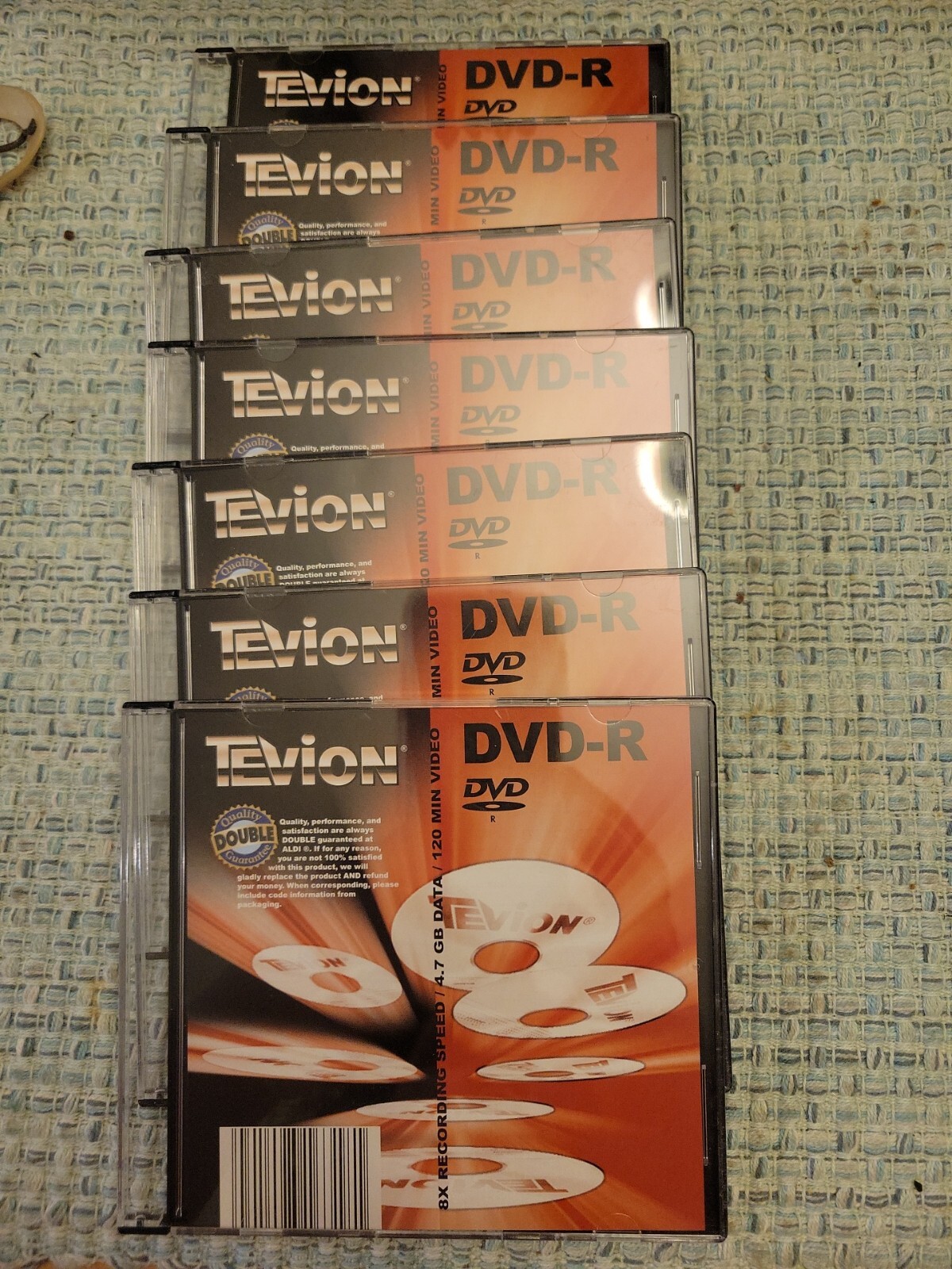Tevion DVD-R 16x Recording Speed 4.7 GB 120 Min Video 7 total unsealed ...