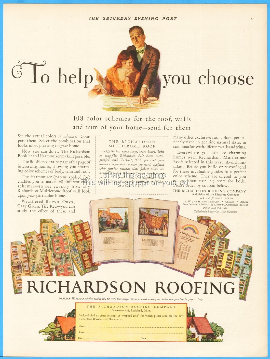 1927 Richardson Roofing Lockland OH 1920's Home Improvement Shingles Ad ...