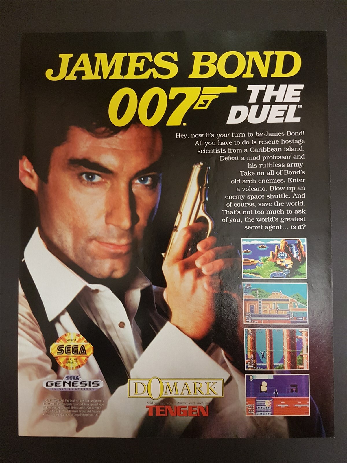 James Bond 007 The Duel Sega Genesis Print Ad Original Art 8.40x10.80 ...