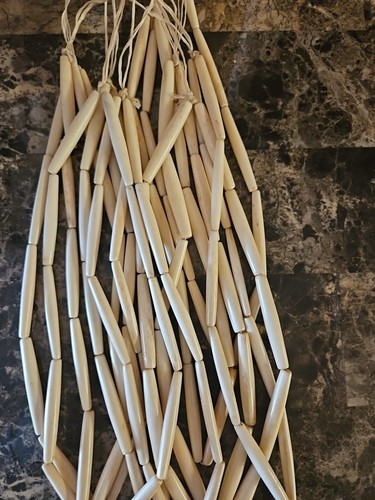 100 ANTIQUED 2" Hairpipe Water Buffalo Bone Beads Choker Bead Tribal ...