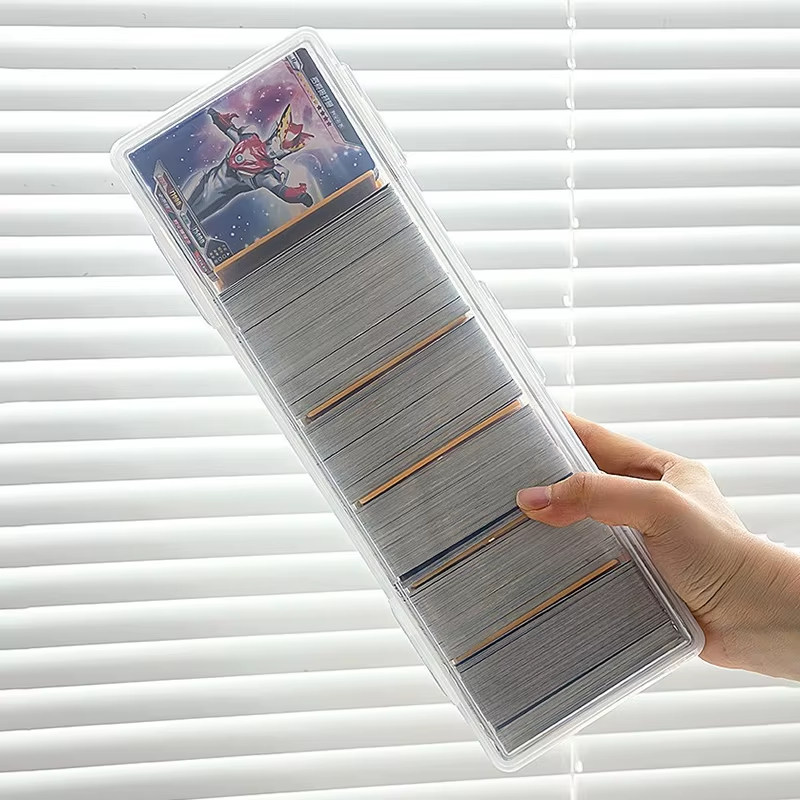 Clear Plastic Card Storage Box 550+ PTCG MTG with Adjustable Dividers ...