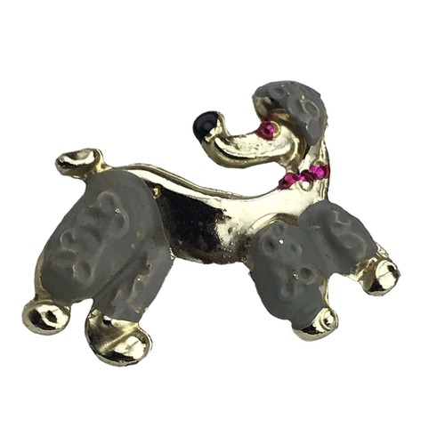 Poodle Dog Pin Brooch Vintage Metal Enamel Fancy Doggy | eBay