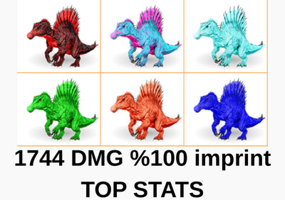 Aberrant Spino 1744 DMG %100 imprint TOP STAT Ark Survival Ascended ...