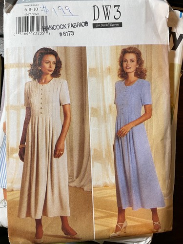 Butterick 4367 Vintage David Warren DW3 Petite Dress Pattern 6-10 ...