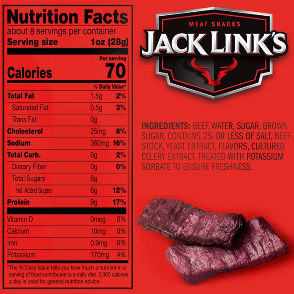 Jack Link's Steak Strips, Beef Jerky, Original Flavor, Snack Bags ...