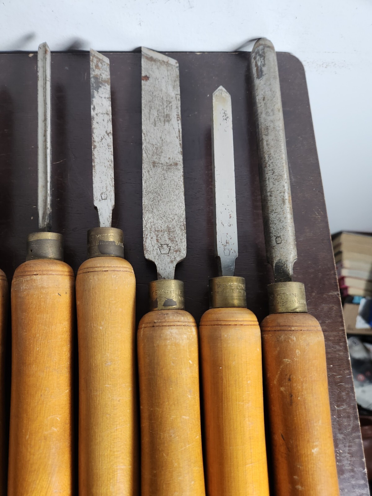 Set of 10 Vintage Disston Keystone USA Wood Lathe Turning Tools Chisels ...
