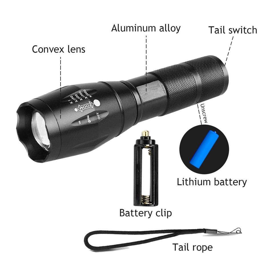 2in 1 LED Torch UV Ultra Violet Flashlight Lamp 2x Ultra Bright ...