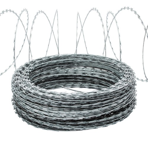 TECSPACE 150Ft Length 3 Rolls Razor Barbed Wire for Fence, Farm, Garden ...