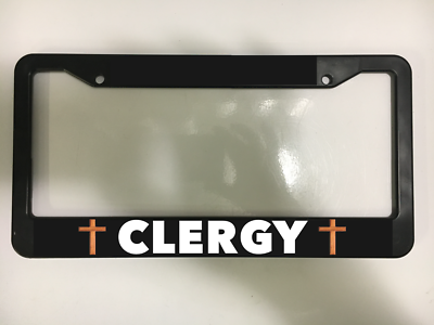 CLERGY RELIGIOUS CHRISTIAN CHURCH CATHOLIC JESUS Black License Plate ...
