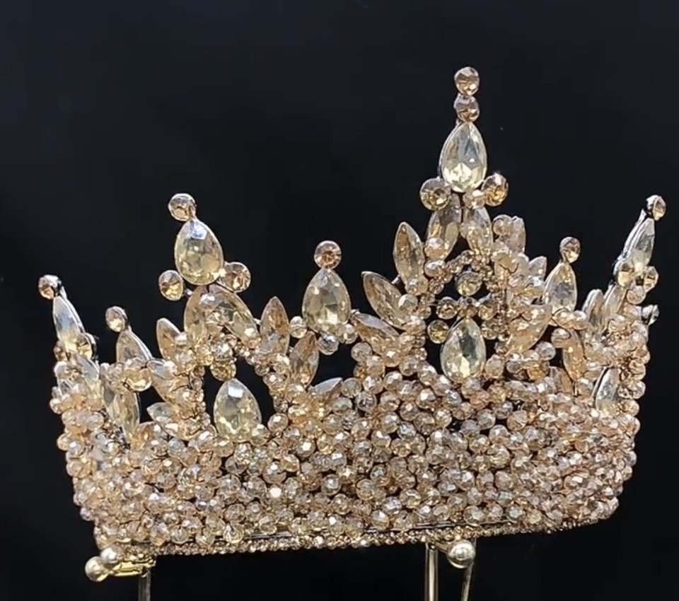 ELEGANT HANDMADE CRYSTAL BEADS BRIDE PEGEANT CROWN | eBay