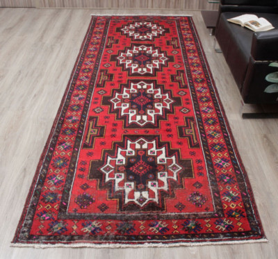 4x10 Large RED Wool Runner Carpet Traditional Hand Knotted Oriental ...