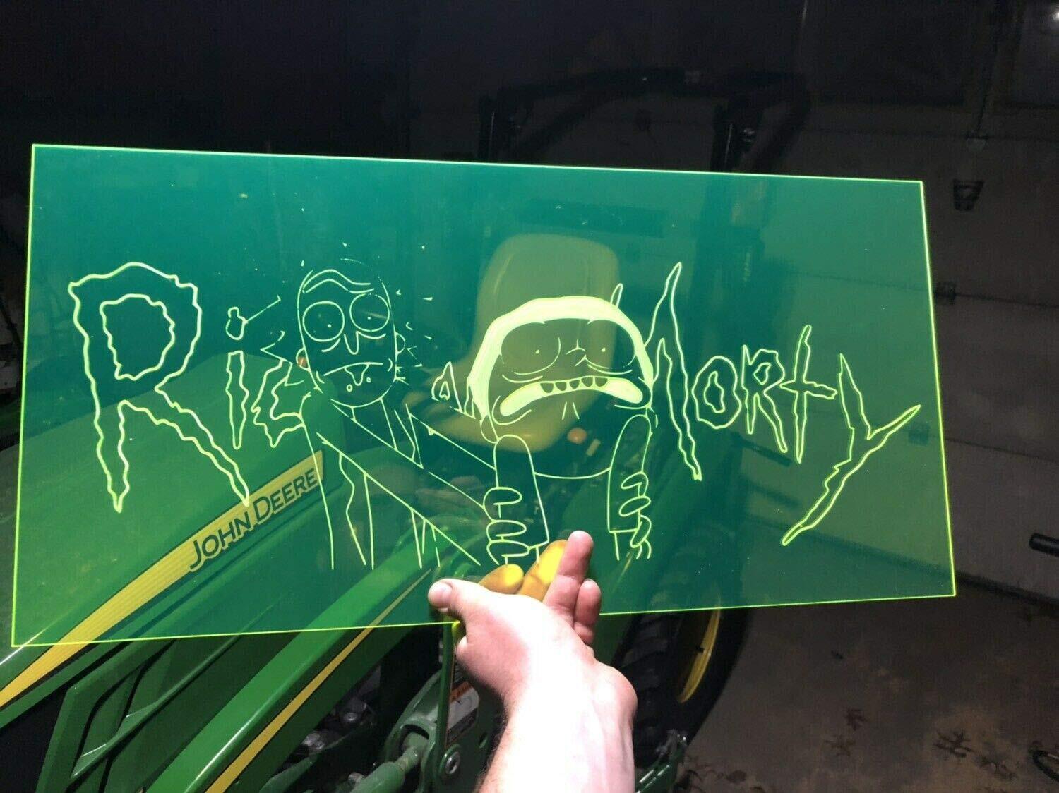 1/8" Green Neon Fluorescent Acrylic Plexiglass Sheet 12" X 12" Cast 3mm ...