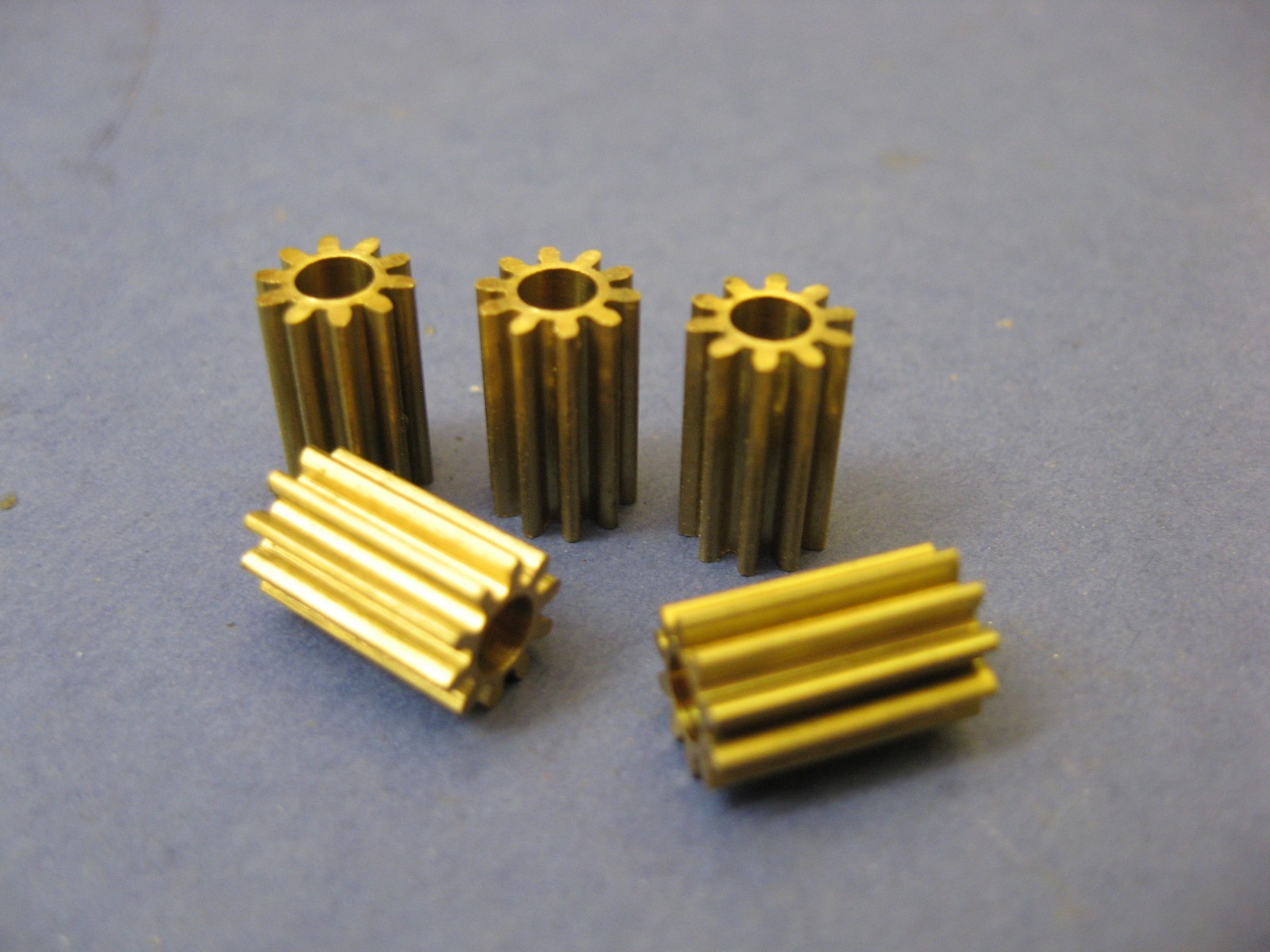5X Brass 10 tooth pinion gear 3mm I.D.hole 10mm long 6.33mm O.D. 10T ...