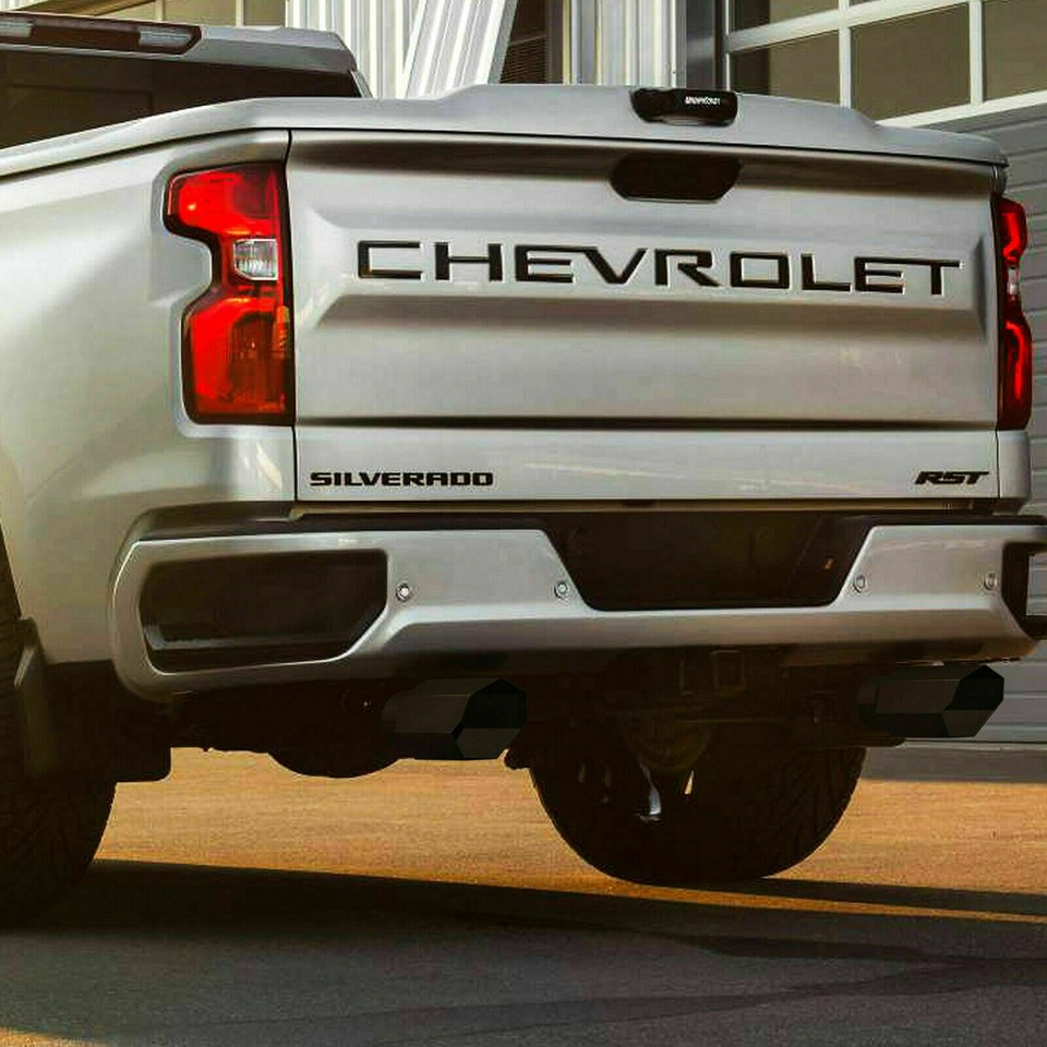Black Decal Tailgate Insert Vinyl Stickers for Chevrolet Silverado 2019 ...