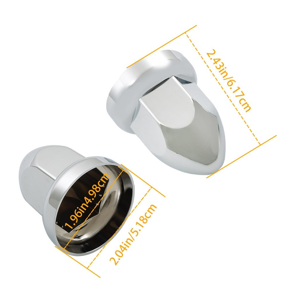 33mm Chrome Lug Nut Covers ABS Plastic Push on Bullet for Semi Truck ...