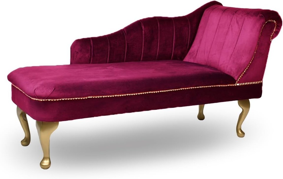 Luxury Tufted Velvet Chaise Lounge Sofa Right Hand Accent Chair ...