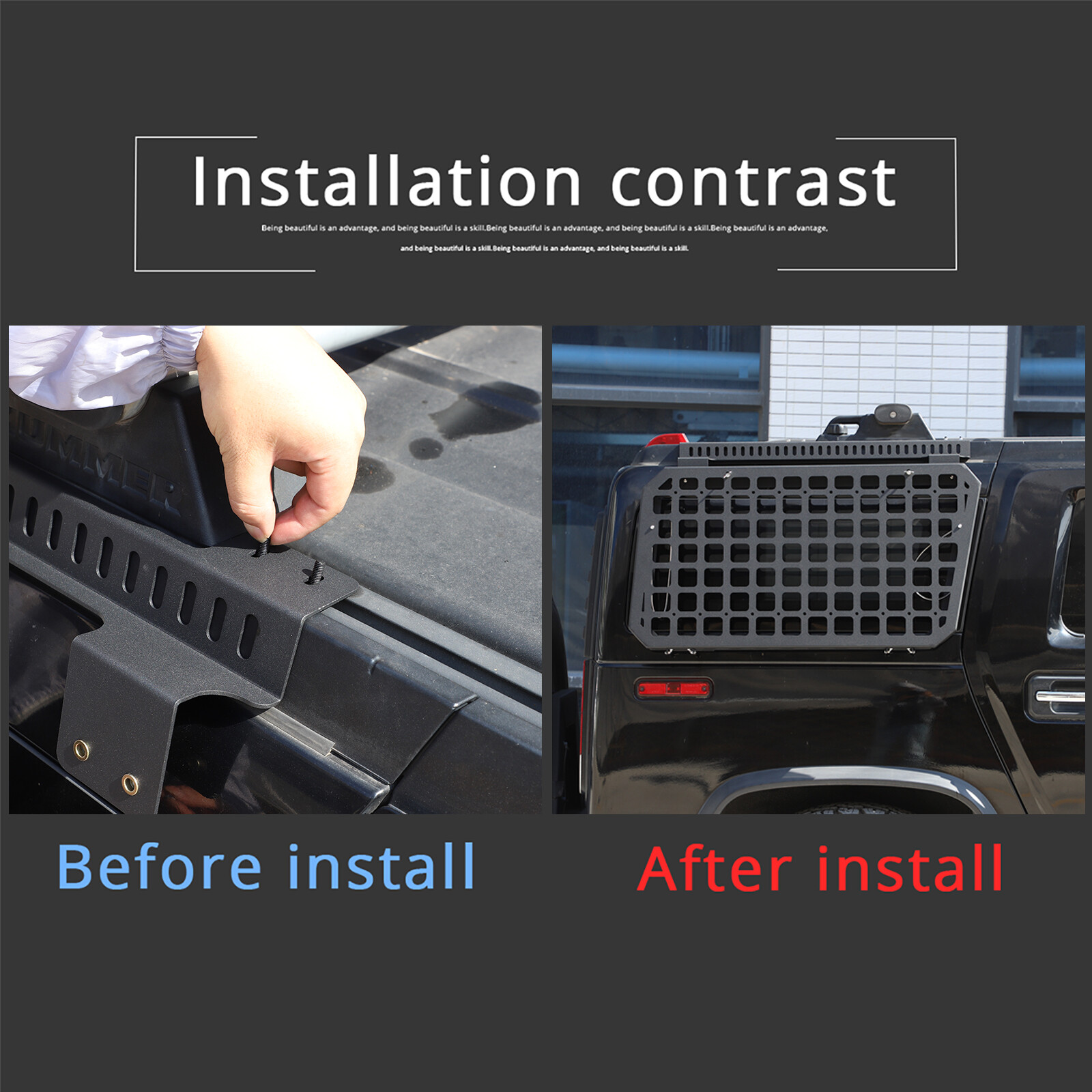 Modular Storage Panel Trunk Right Side Window Molle Shelf Rack For ...