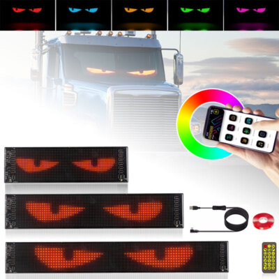 Colorful Eye Lamp Soft Screen for Car Windows, Led Eyes Car Window DIY ...