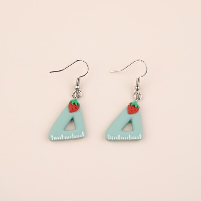 Cute Green Ruler Triangle School Maths Teacher Hook Dangle Drop Novelty ...