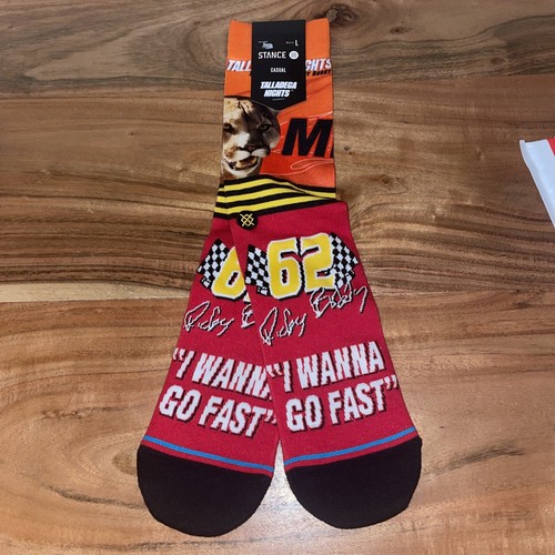 STANCE TALLADEGA NIGHTS I WANNA GO FAST! RICKY BOBBY SOCKS L, LARGE CAR ...
