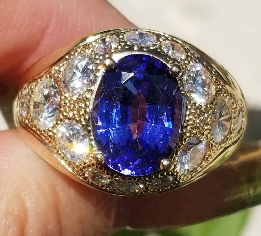 Stunning Vintage Custom Tanzanite VS Diamond Heavy 14… - Gem