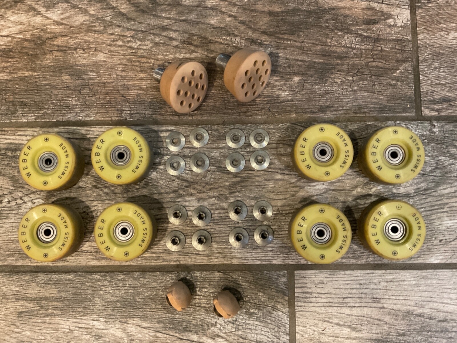 Vintage Weber Swiss Skate wheels W/FAFNIR Bearings, Bearing Covers ...