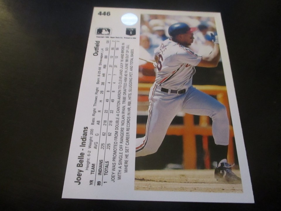 albert belle (cleveland indians - of) 1990 upper deck ROOKIE CARD #446 ...