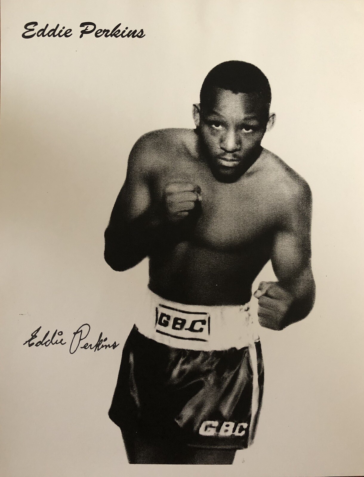 Eddie Perkins 8x10 Boxing Photo With Pre-printed Signature (Read ...