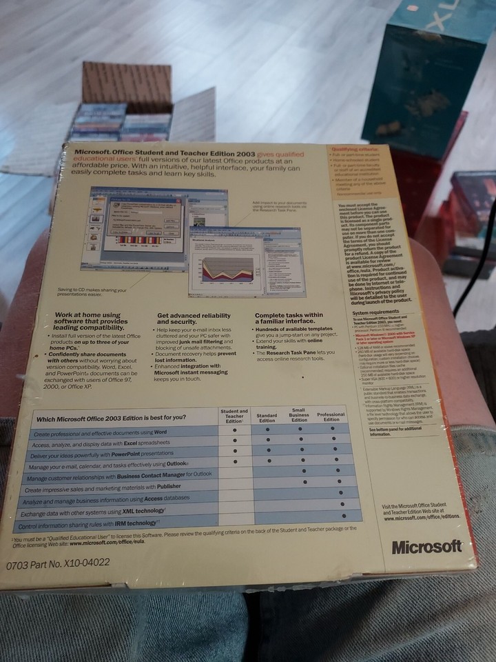 Microsoft Office 2003 Student and Teacher Edition (Retail) (3 User/s ...