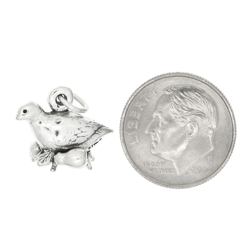 Sterling Silver Partridge in a Pear Tree Bird Charm or Pendant | eBay