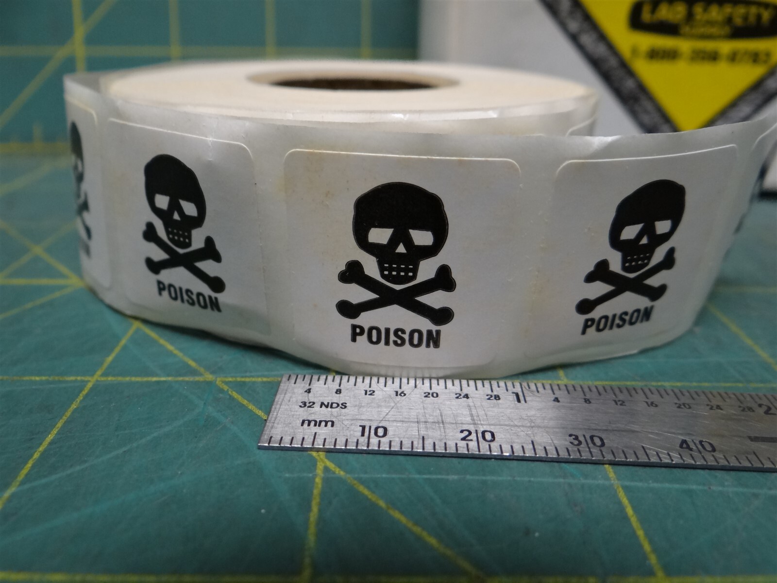 Lab Safety Supply Hazard Labels Poison Sticker Part# 528 NSN: 7510-01 ...