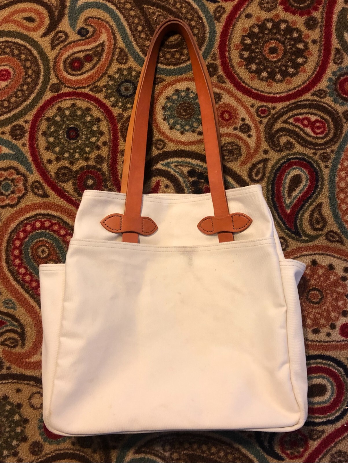 Filson Natural Rugged Twill Canvas Carryall Open Tote - Gem