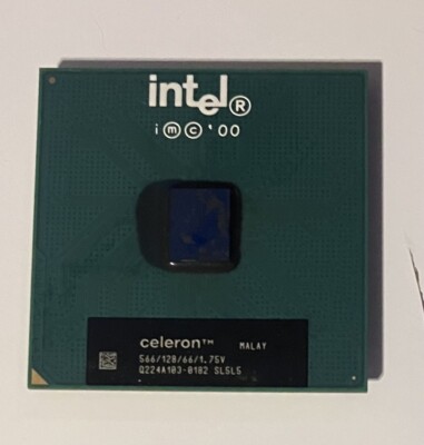 Intel SL4PC Celeron 566MHz 128/66 Socket 370 CPU PC Vintage Processor ...