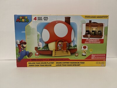 SUPER MARIO DELUXE TOAD HOUSE PLAYSET NEW NIB OFFICIAL NINTENDO Free ...
