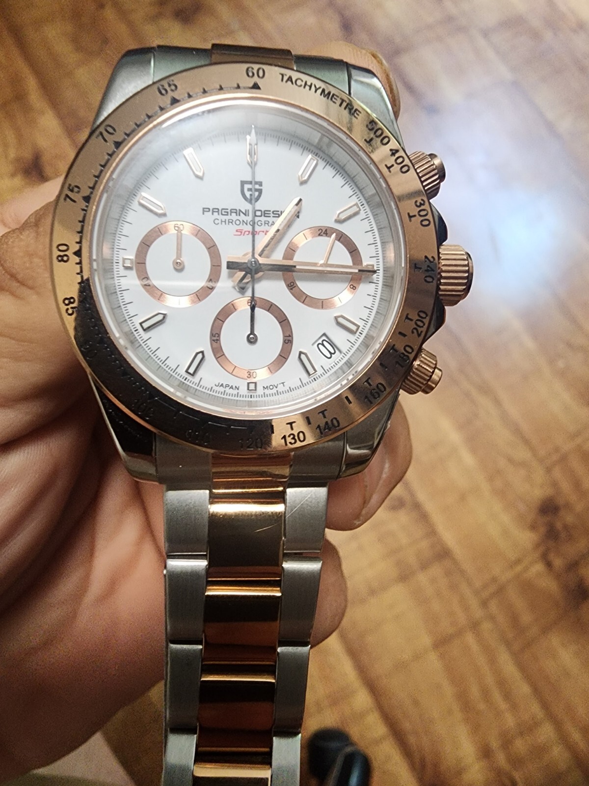 Pagani Design PD-1644 Daytona Two Tone Chronograph 10ATM Quartz Watch ...