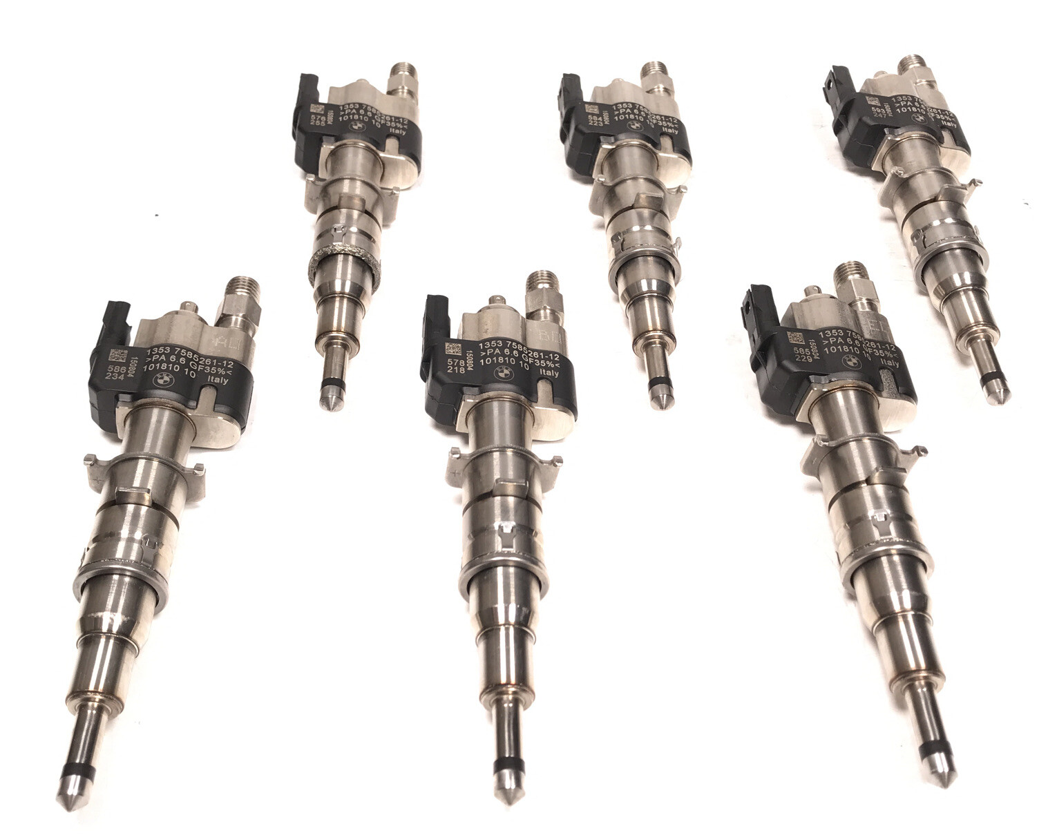 Set of 6 BMW 335 135 535 740 N54 Index 12 Fuel Injectors OEM ...