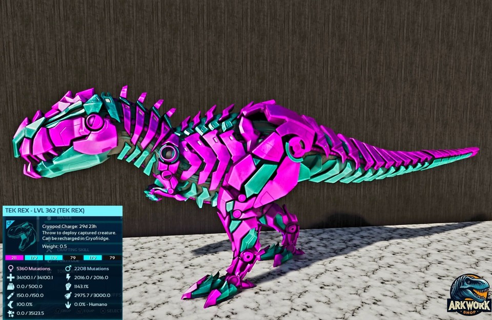 🦖ARK Survival Ascended Tek Rex New Top Stats PVE PS5/XBOX/PC | eBay