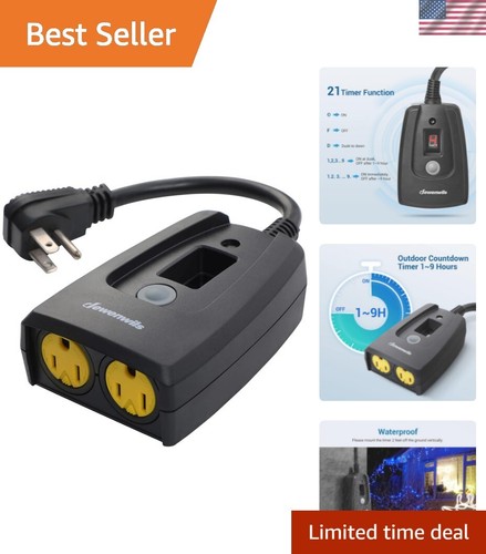 Waterproof Countdown Timer for Outdoor Electrical Outlets - 2 Grounded ...