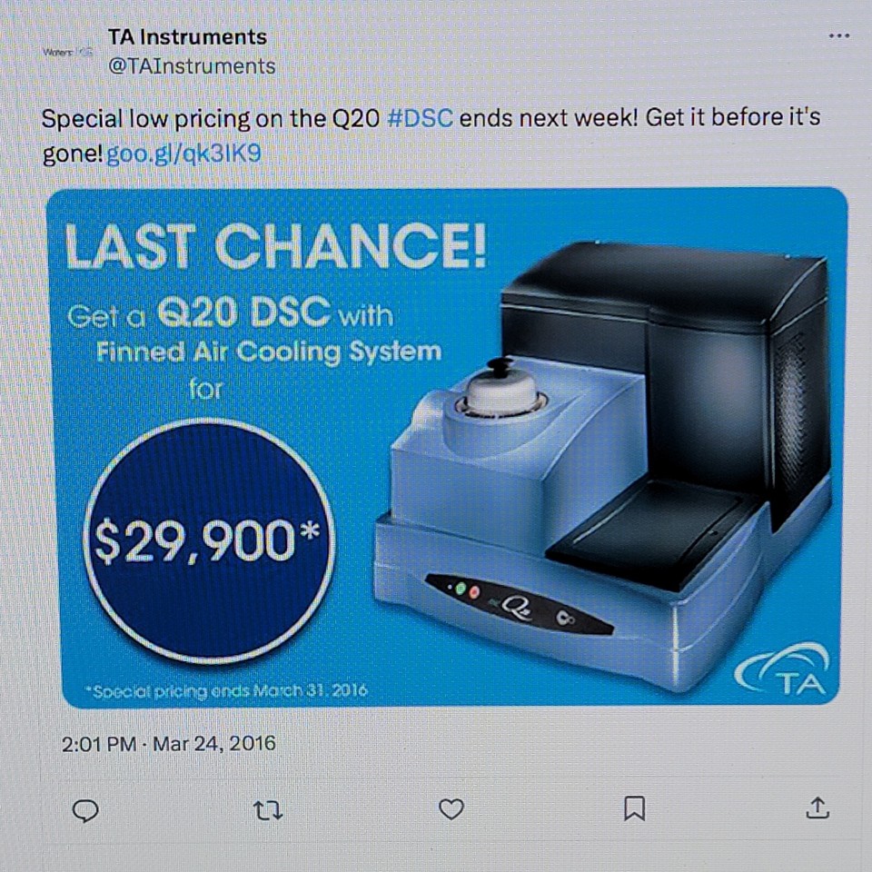 VERY LITTLE USE - TA Instruments DSC Q20 Differential Scanning ...