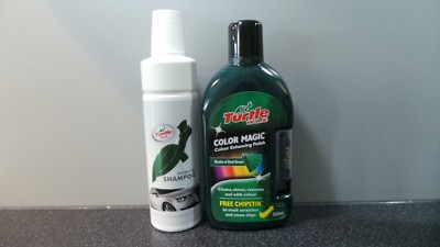 TURTLE WAX ESSENTIAL CAR SHAMPOO & COLOUR MAGIC GREEN CAR WAX ...