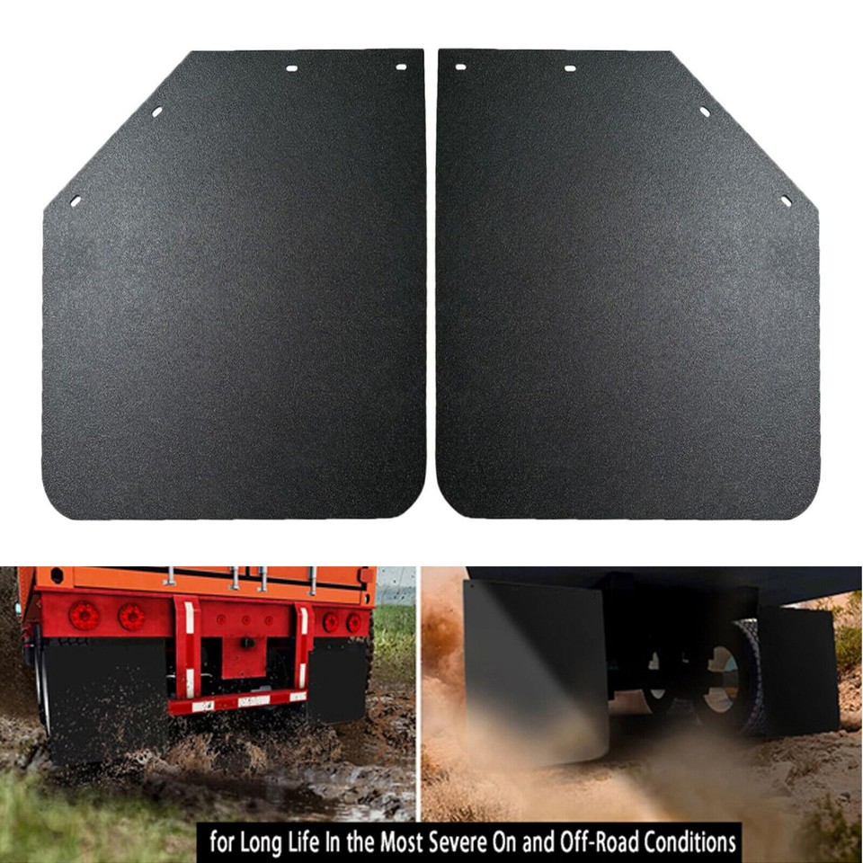 Pair Universal Heavy Duty Polymer Mudflaps Angled Splash Guard Truck ...