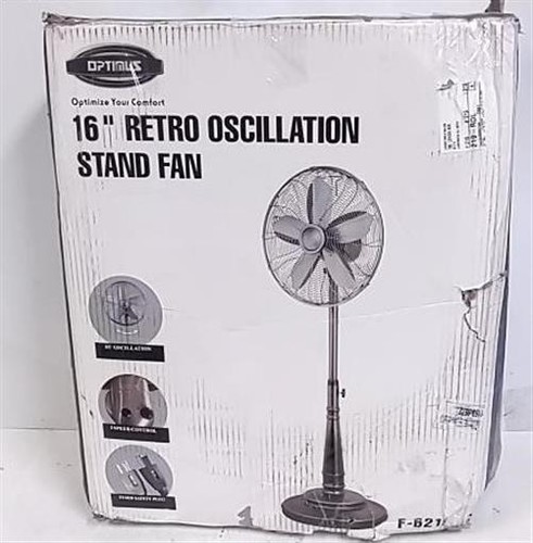 Optimus F6218 16 in. Retro Oscillating Stand Fan 630326262181| eBay